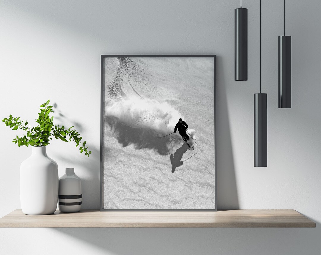 Skiing Downhill Poster, Wall Art, Poster Print, Wall Decor, Skiing ...