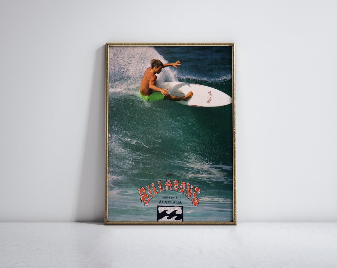 Vintage 1990 Billabong Surfing Poster: Retro Surf Print - Etsy