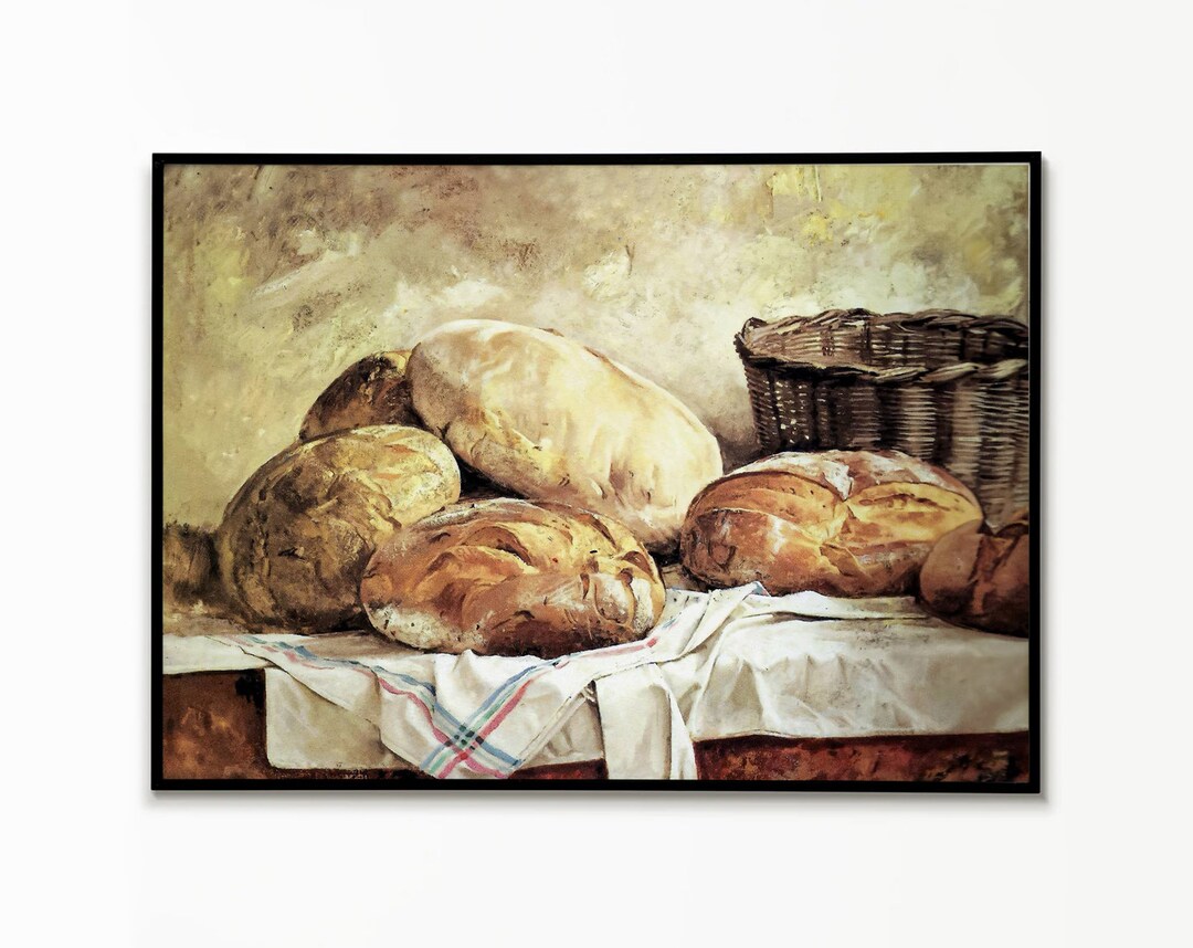 Country Kitchen Wall Art, Vintage Art, Sourdough Bread Still Life ...