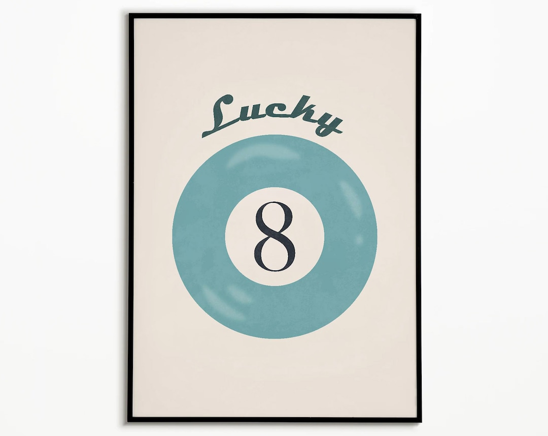Lucky 8 Ball Print, Aesthetic Print, Trendy Poster, Wall Art, Wall ...