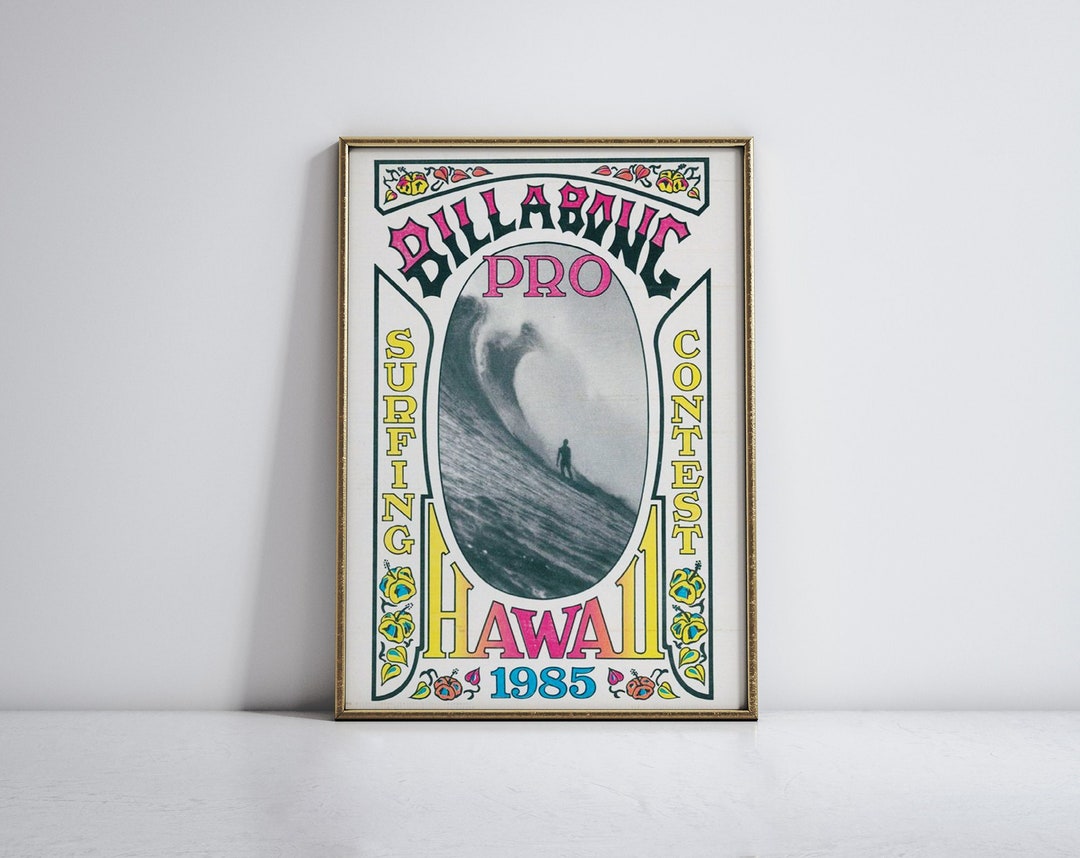 1985 BILLABONG Surfing Poster, Wall Art, Home Decor, Vintage Surfing Poster, Retro Surf Print ...