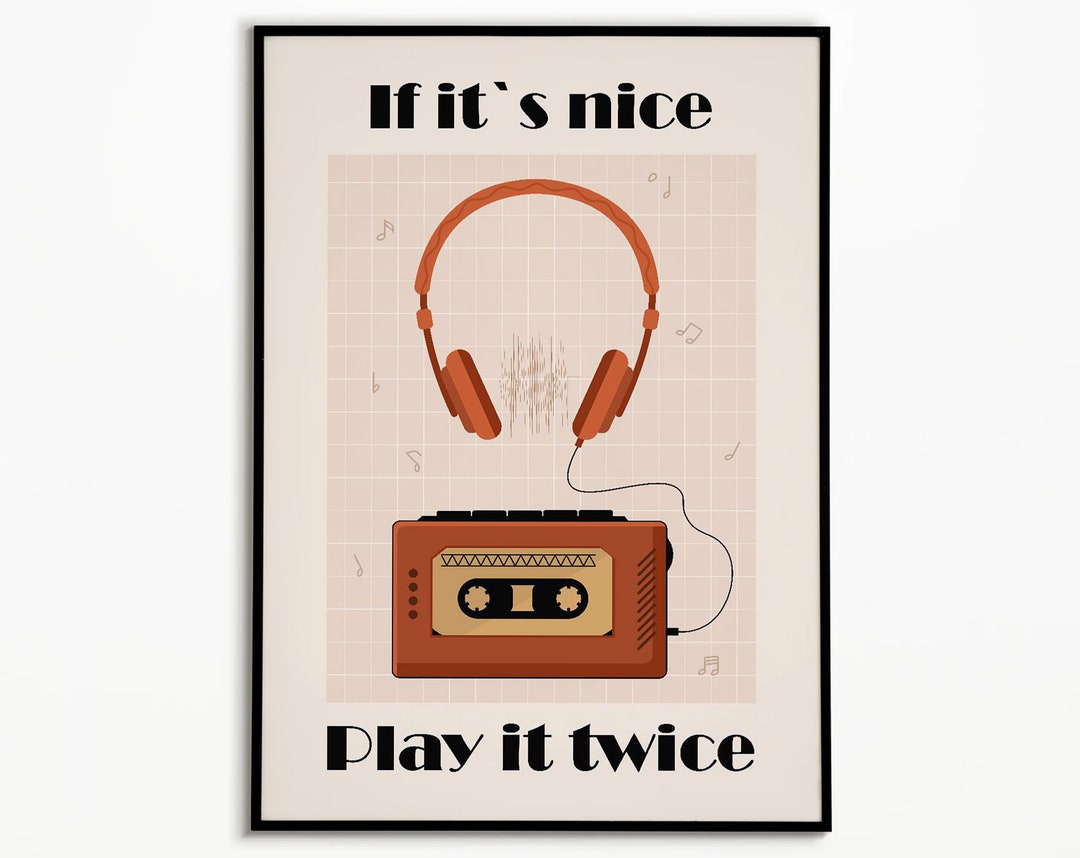 Retro Cassette Poster, Groovy Print, Music Wall Art, Retro, Studio ...