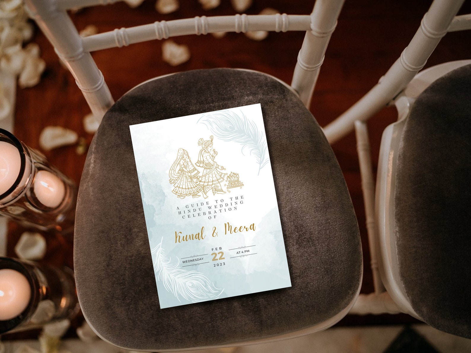 Gujarati Wedding Program | 5x7 Instant Download Customizable Canva ...