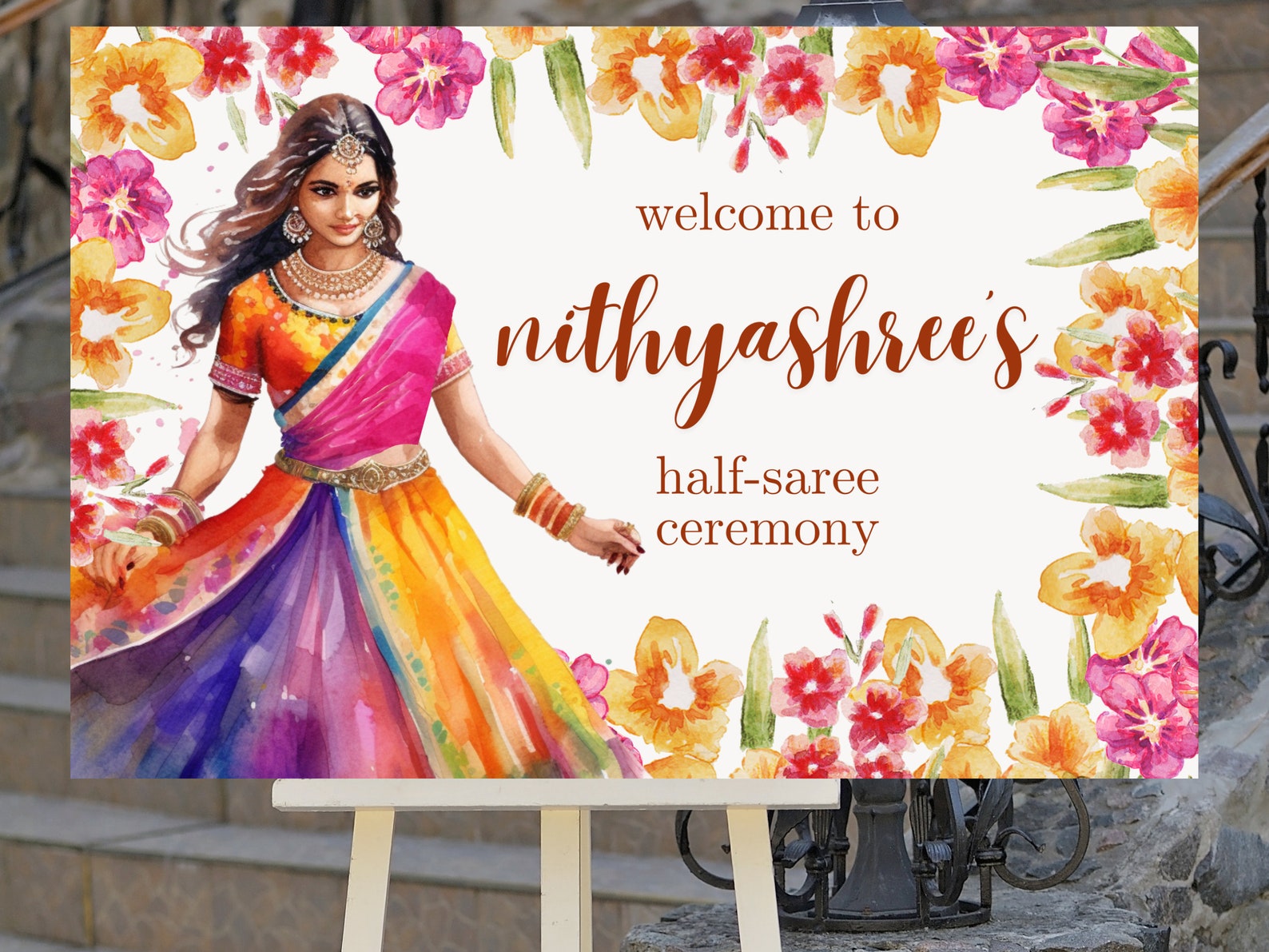 Puberty Ceremony Welcome Sign Half-saree Ceremony Welcome - Etsy