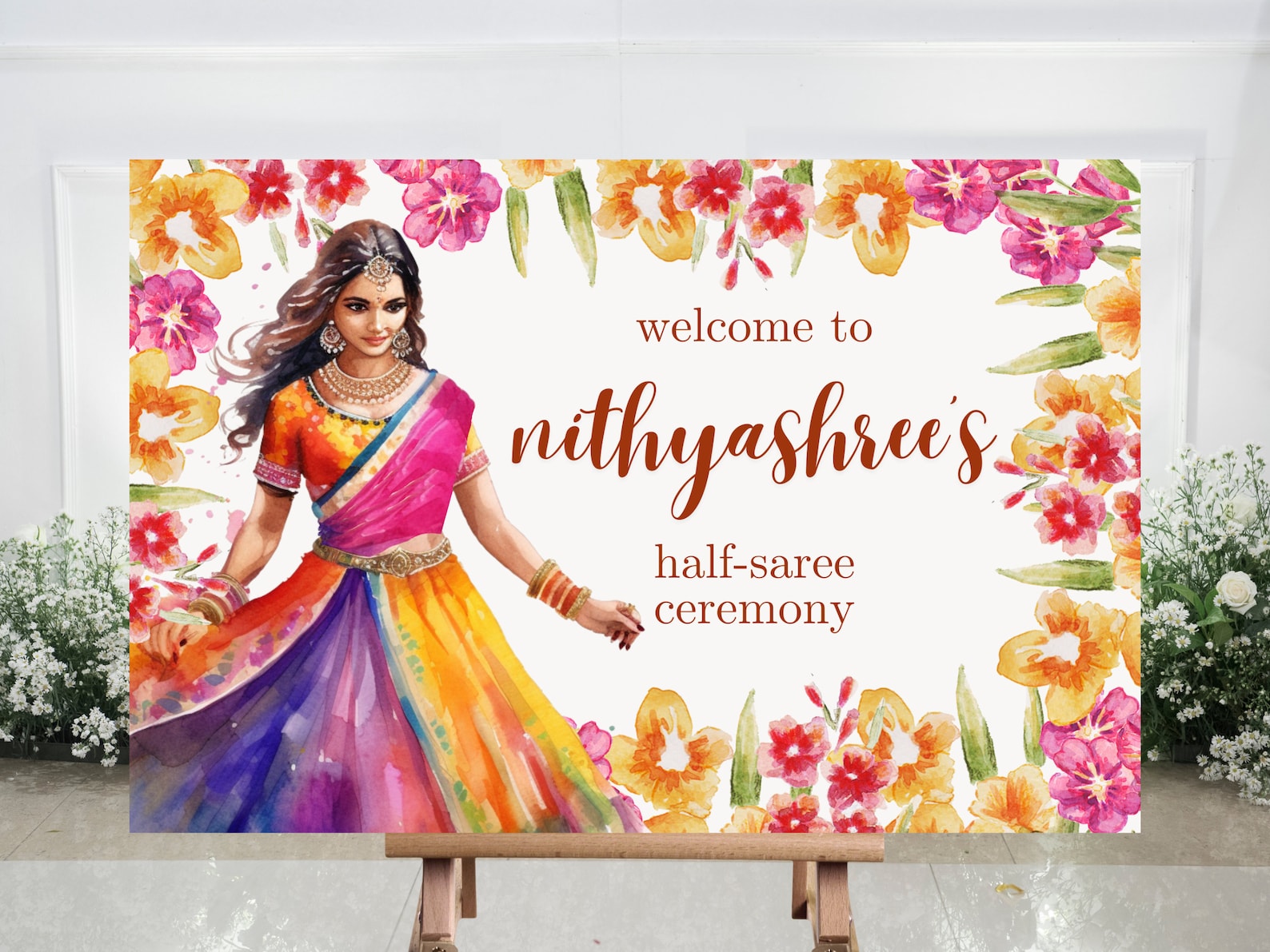 Puberty Ceremony Welcome Sign Half-saree Ceremony Welcome Sign Instant ...