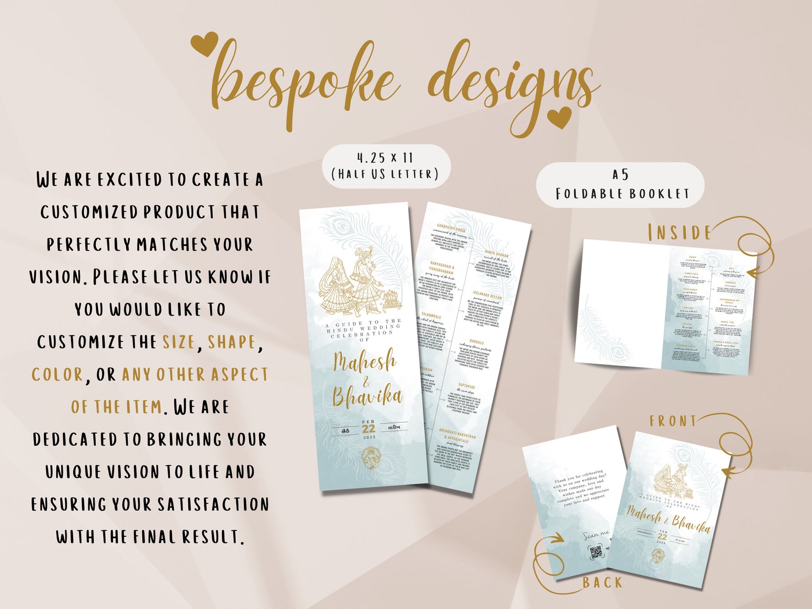 Gujarati Wedding Program | 5x7 Instant Download Customizable Canva ...