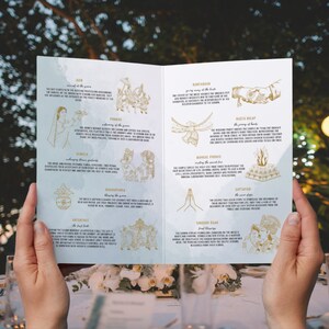 Folded Hindu Wedding Program With Icons Pictures | Custom Instant ...