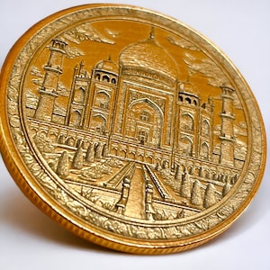 Eternal Splendor - Taj Mahal Engraved Brass Coin (double-sided) - Etsy