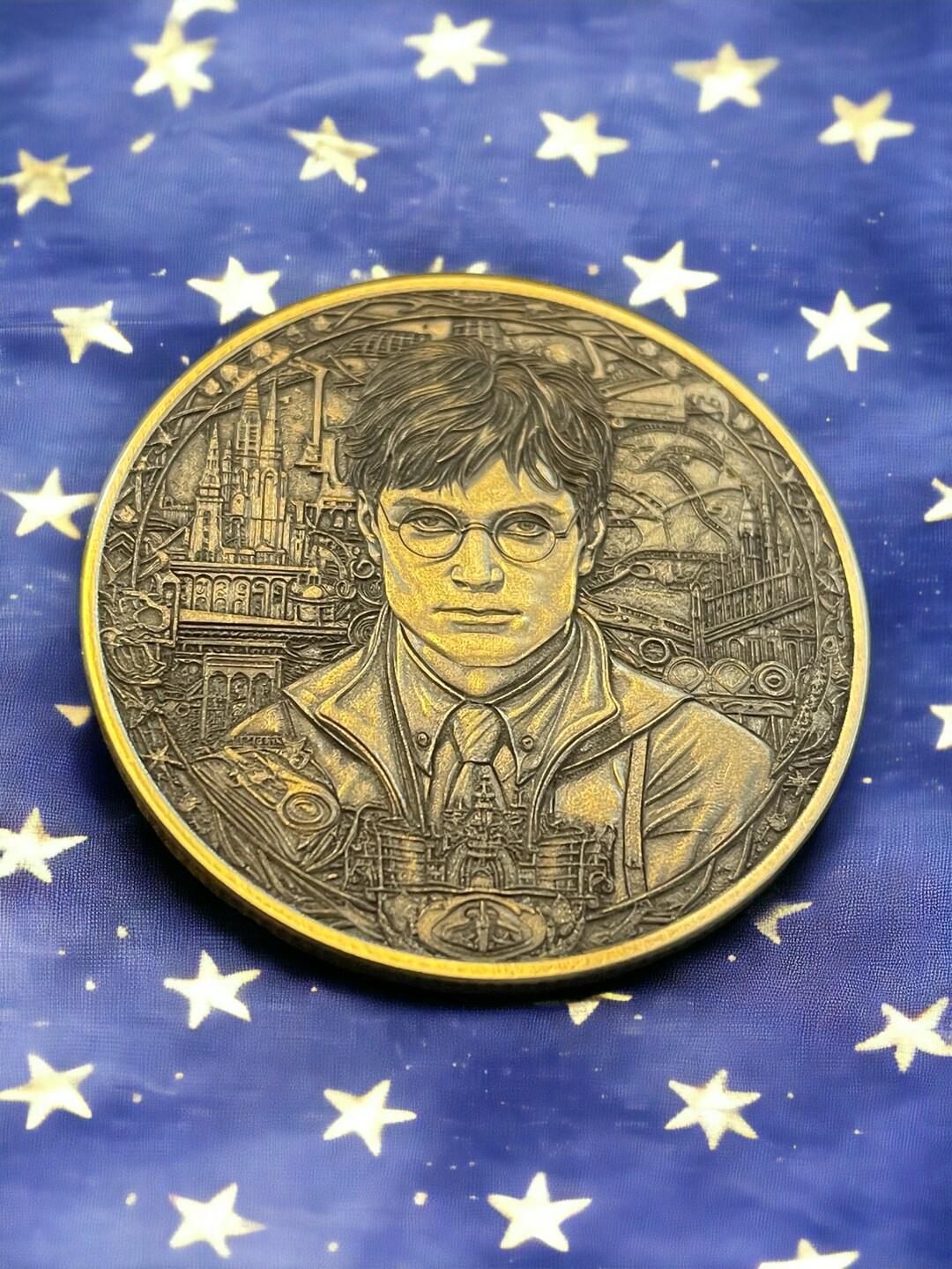 Wizarding World Relic - Harry Potter Engraved Brass Coin (double-sided ...