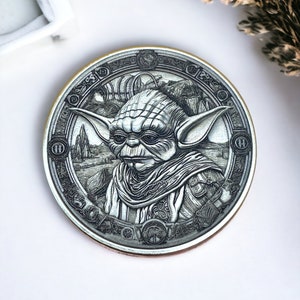 Master of Wisdom - Yoda Engraved Brass Coin (double-sided) - Etsy