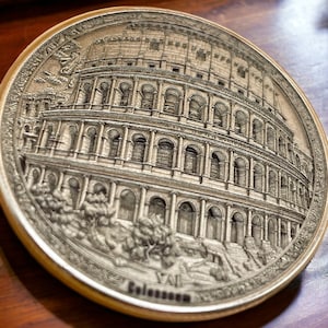 Timeless Wonder - Roman Colosseum Engraved Brass Coin (double-sided) - Etsy