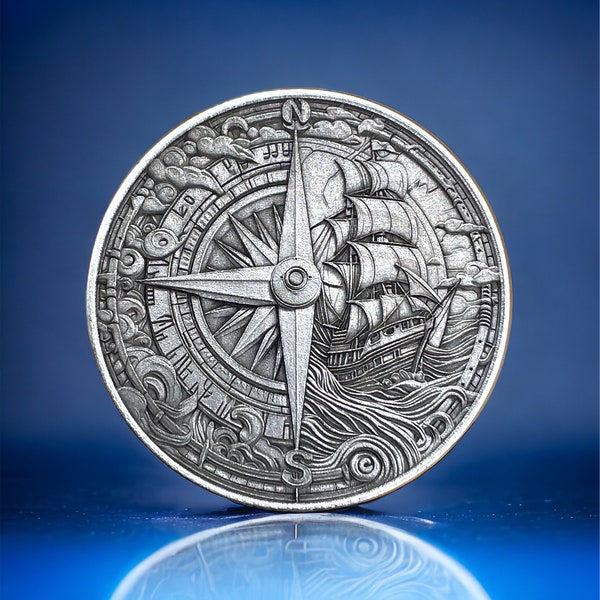 Compass Coin - Etsy