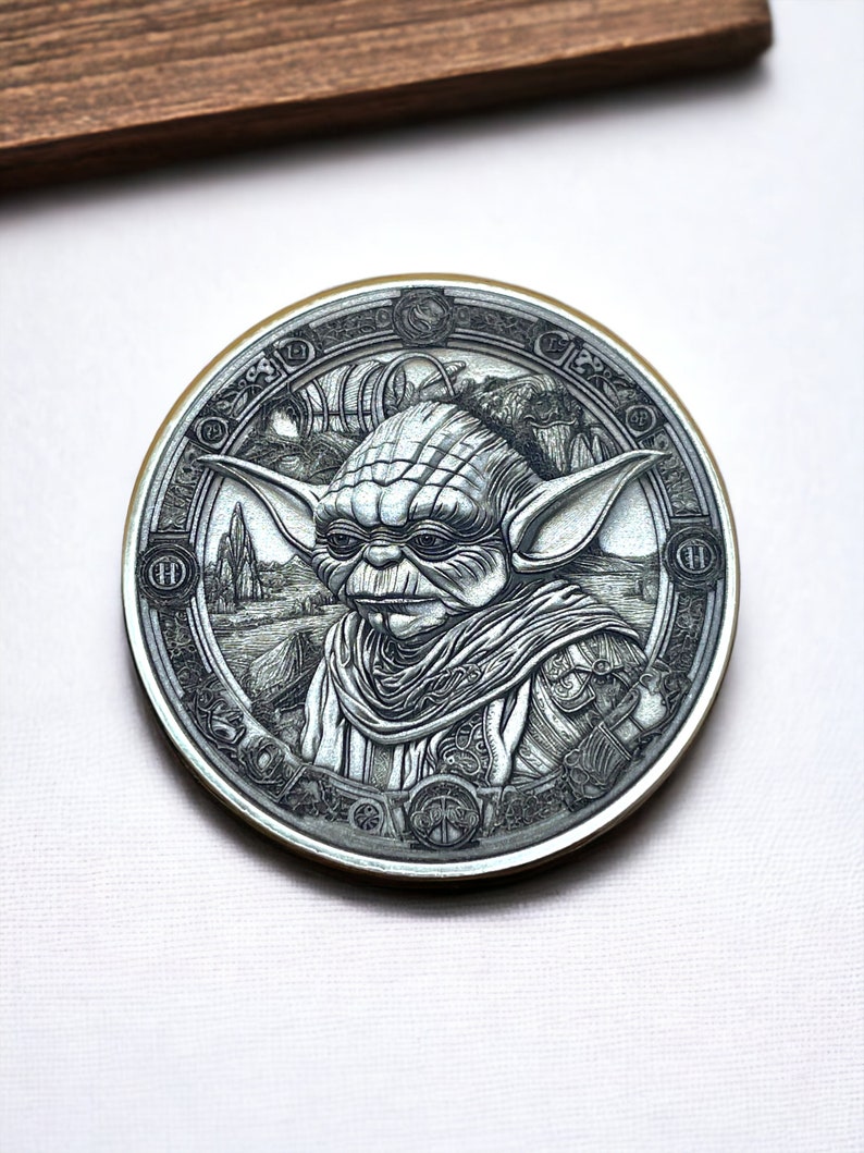 Master of Wisdom - Yoda Engraved Brass Coin (double-sided) - Etsy