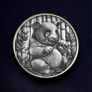 Bamboo Harmony - Brass Coin With Panda (double-sided) - Etsy