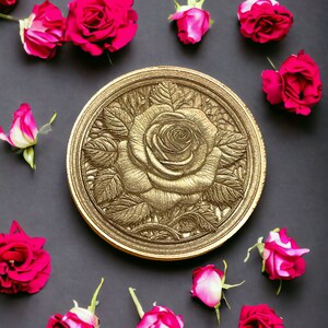 Eternally Enchanting Flower - Brass Coin With Rose (double-sided) - Etsy