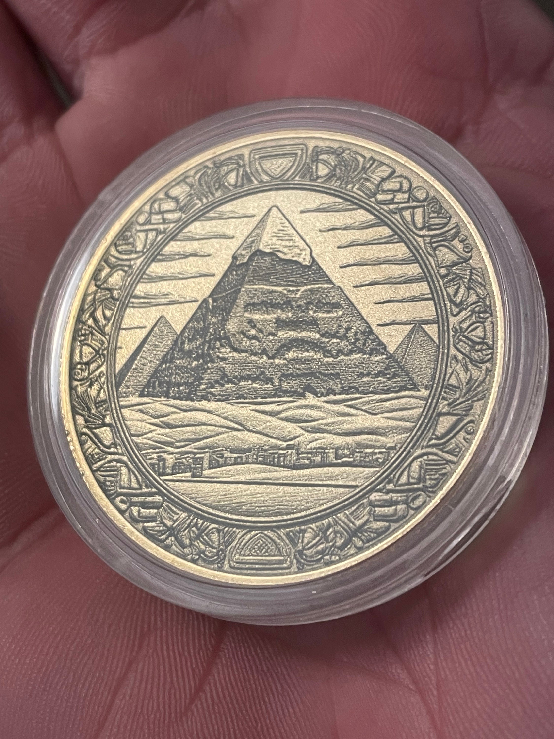 Egyptian Pyramids and Pharaoh Brass Coin of Ancient Majesty - Etsy