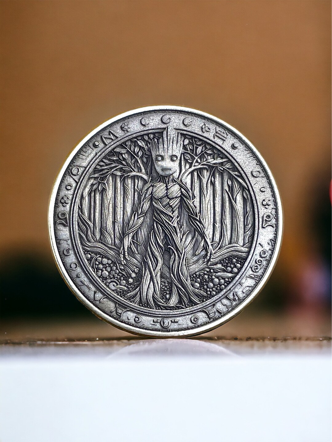 Groot's Legacy - Brass Coin With Baby Groot Engraving (double-sided) - Etsy