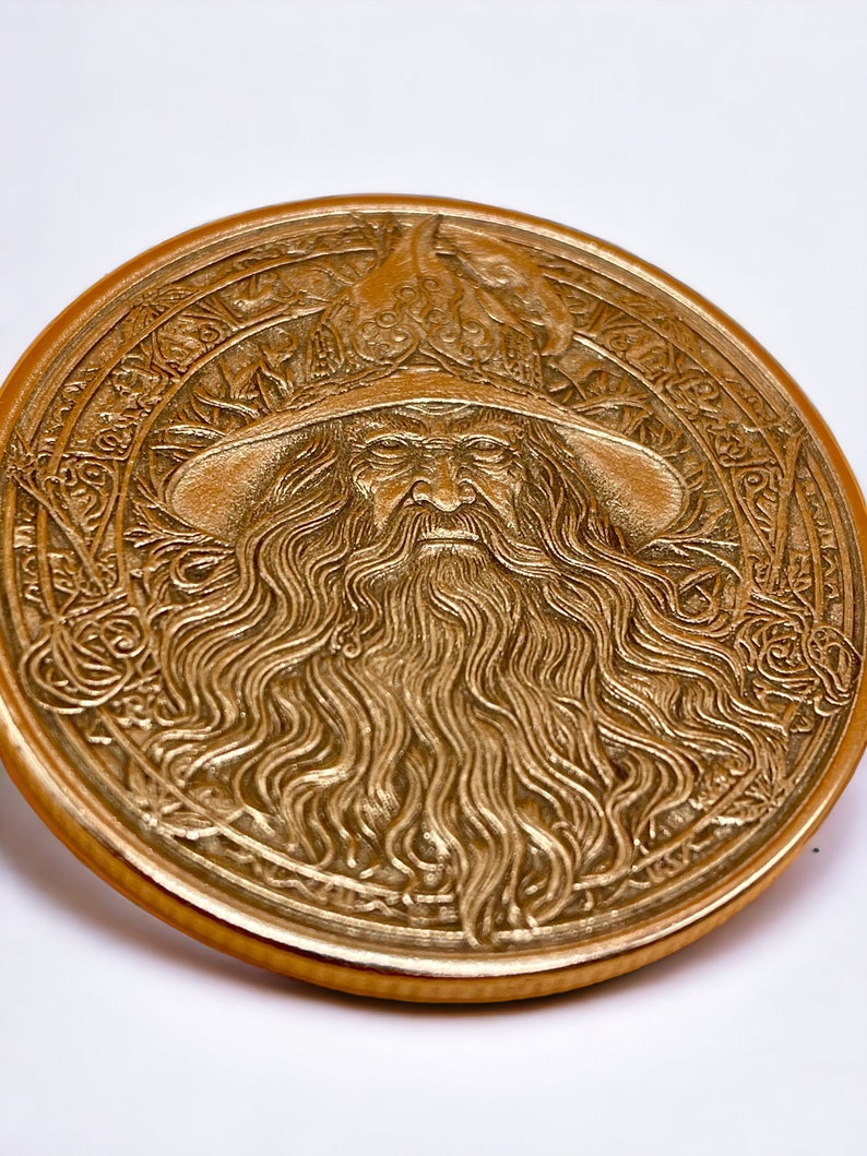 The Guiding Light - Brass Coin With Gandalf the Grey (double-sided) - Etsy