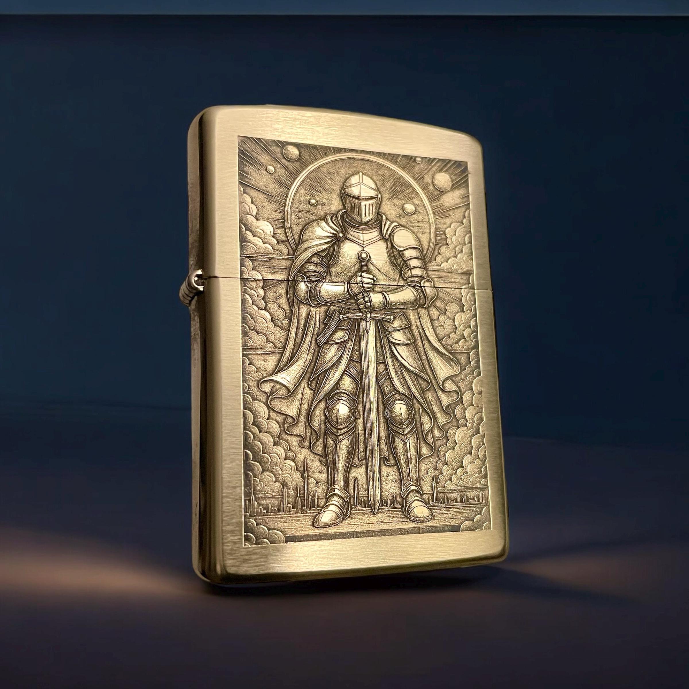 Engraved Knight Zippo Lighter: Medieval Armor, Fantasy Gift - Etsy