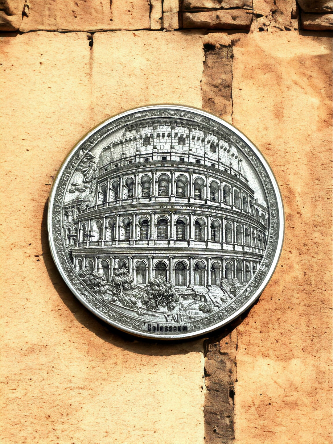 Timeless Wonder - Roman Colosseum Engraved Brass Coin (double-sided) - Etsy