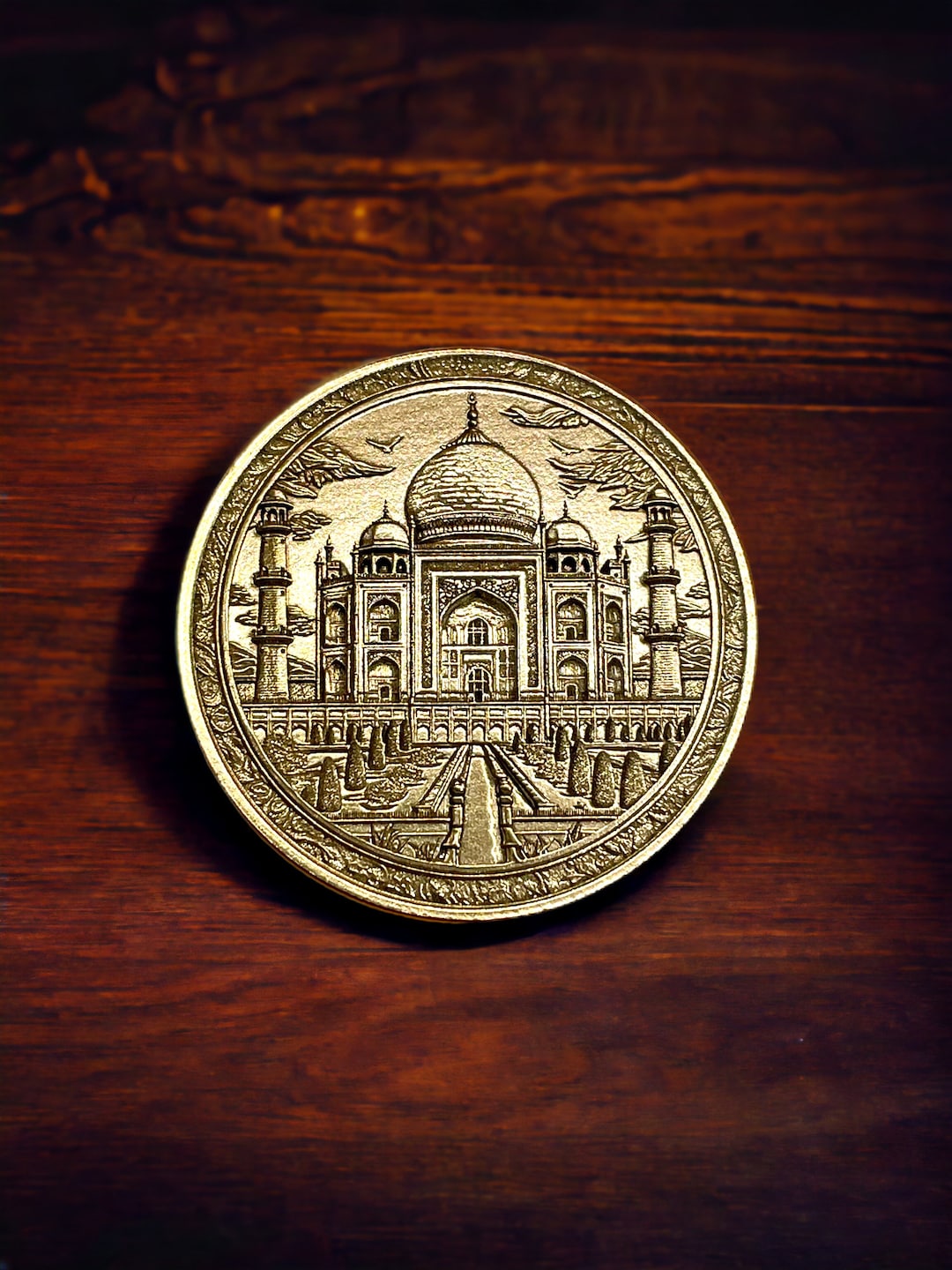 Eternal Splendor - Taj Mahal Engraved Brass Coin (double-sided) - Etsy