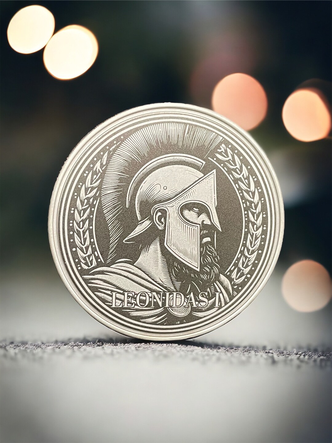 Spartan Valor: 50mm Stainless Steel Coin With Leonidas Engravings - Etsy