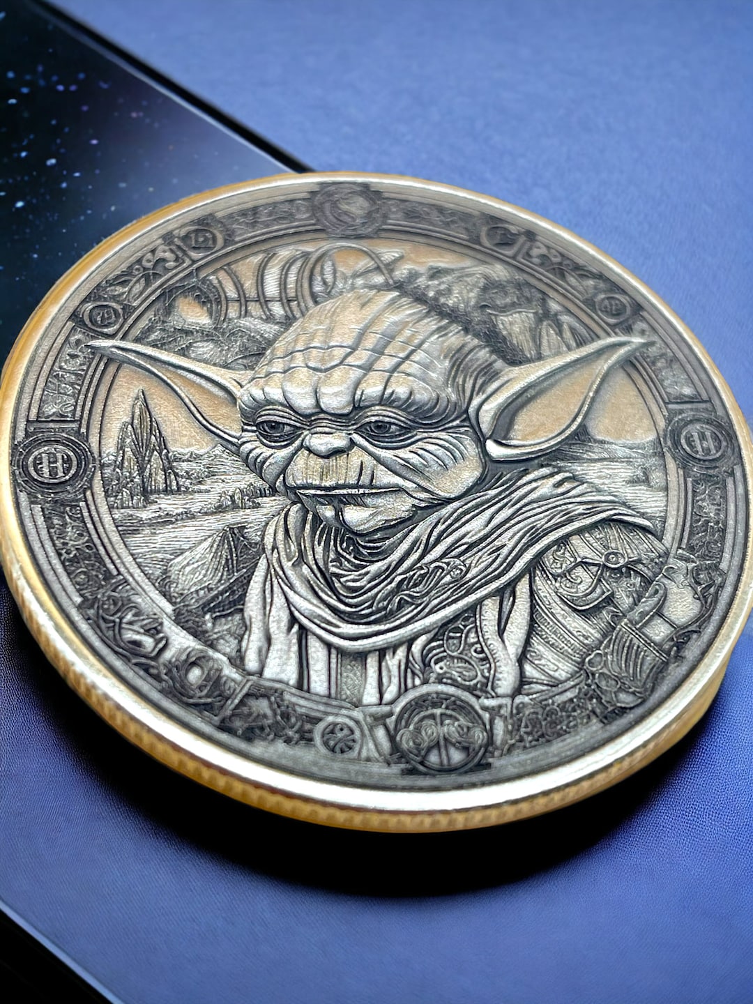 Master of Wisdom - Yoda Engraved Brass Coin (double-sided) - Etsy