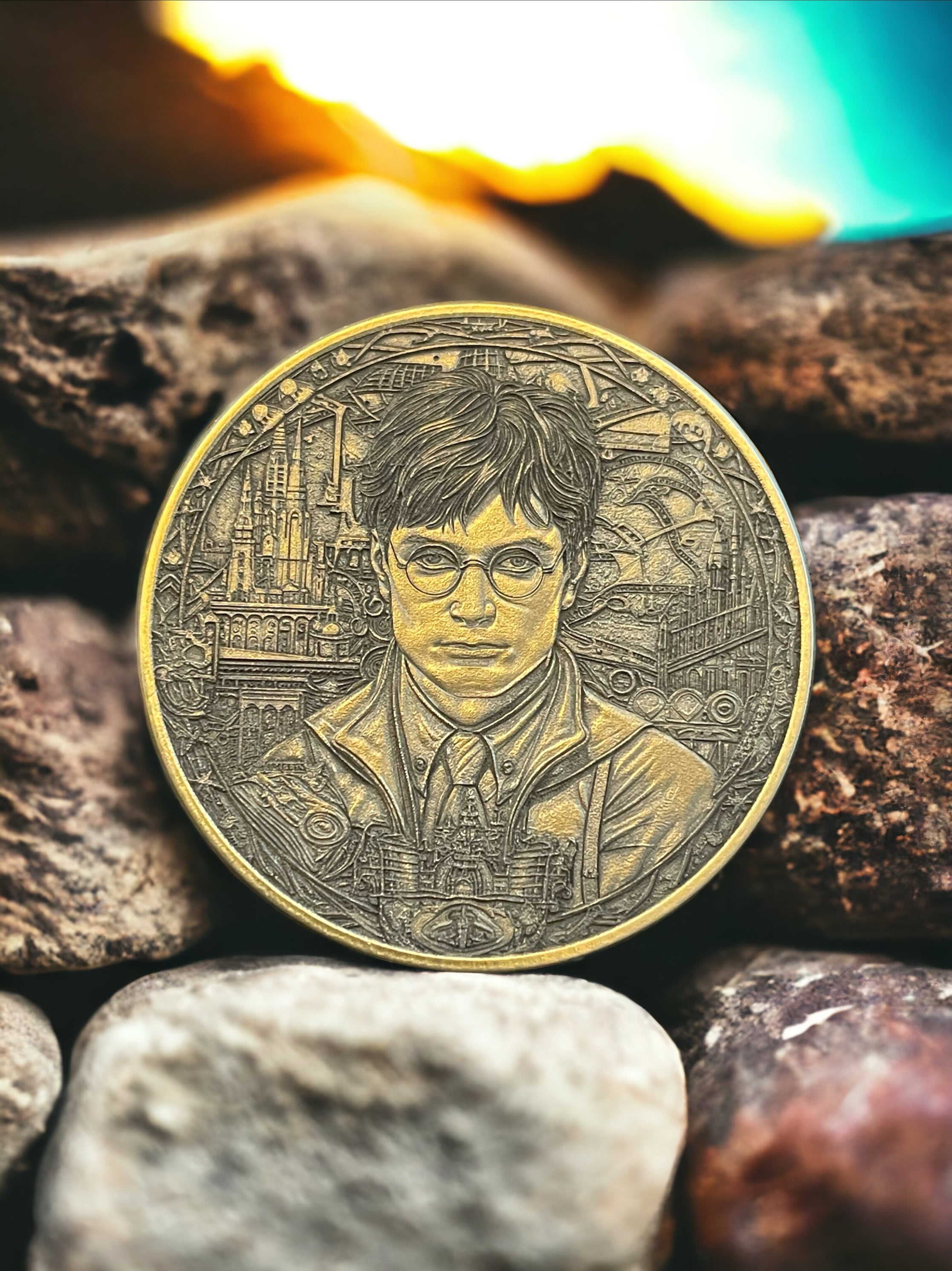 Wizarding World Relic Harry Potter Engraved Brass Coin - Etsy