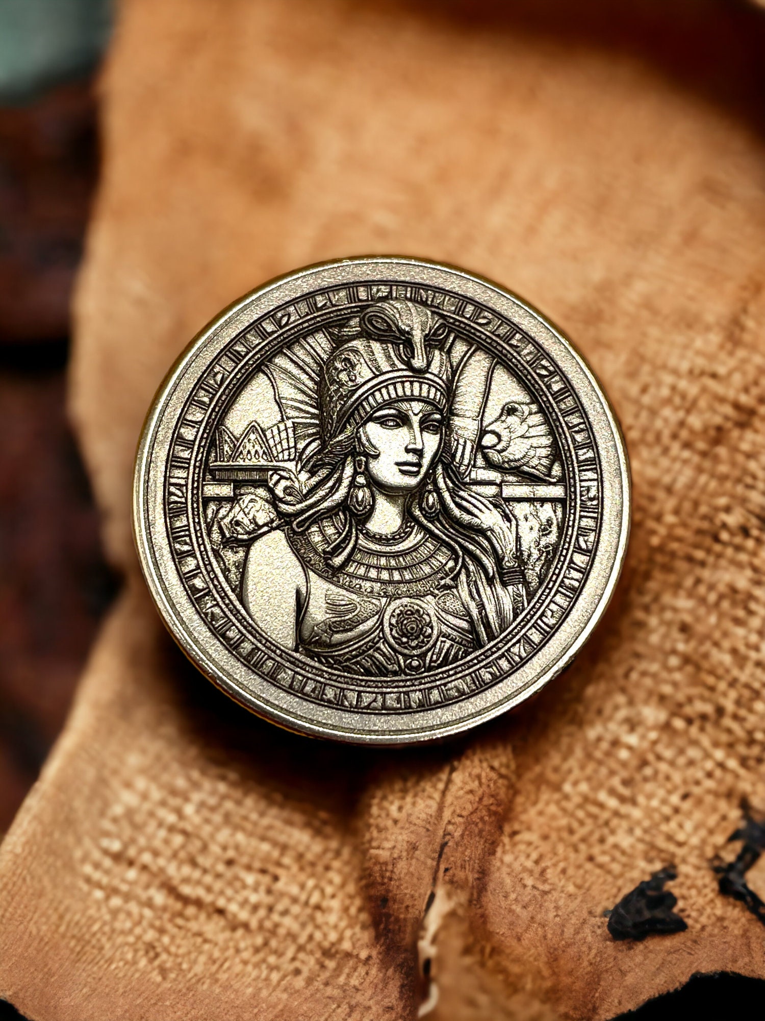 Egyptian Pyramids and Pharaoh Brass Coin of Ancient Majesty - Etsy