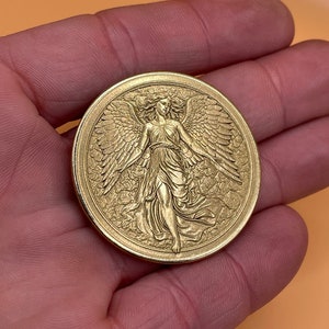 Divine Serenity - Brass Coin With Angelic Figure (double-sided) - Etsy