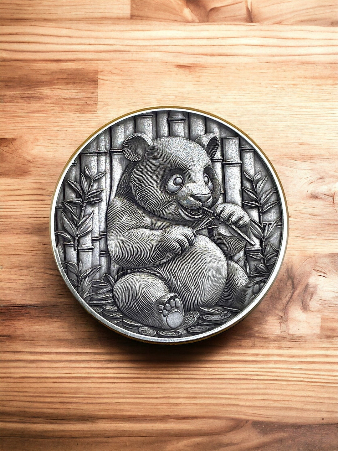 Bamboo Harmony - Brass Coin With Panda (double-sided) - Etsy