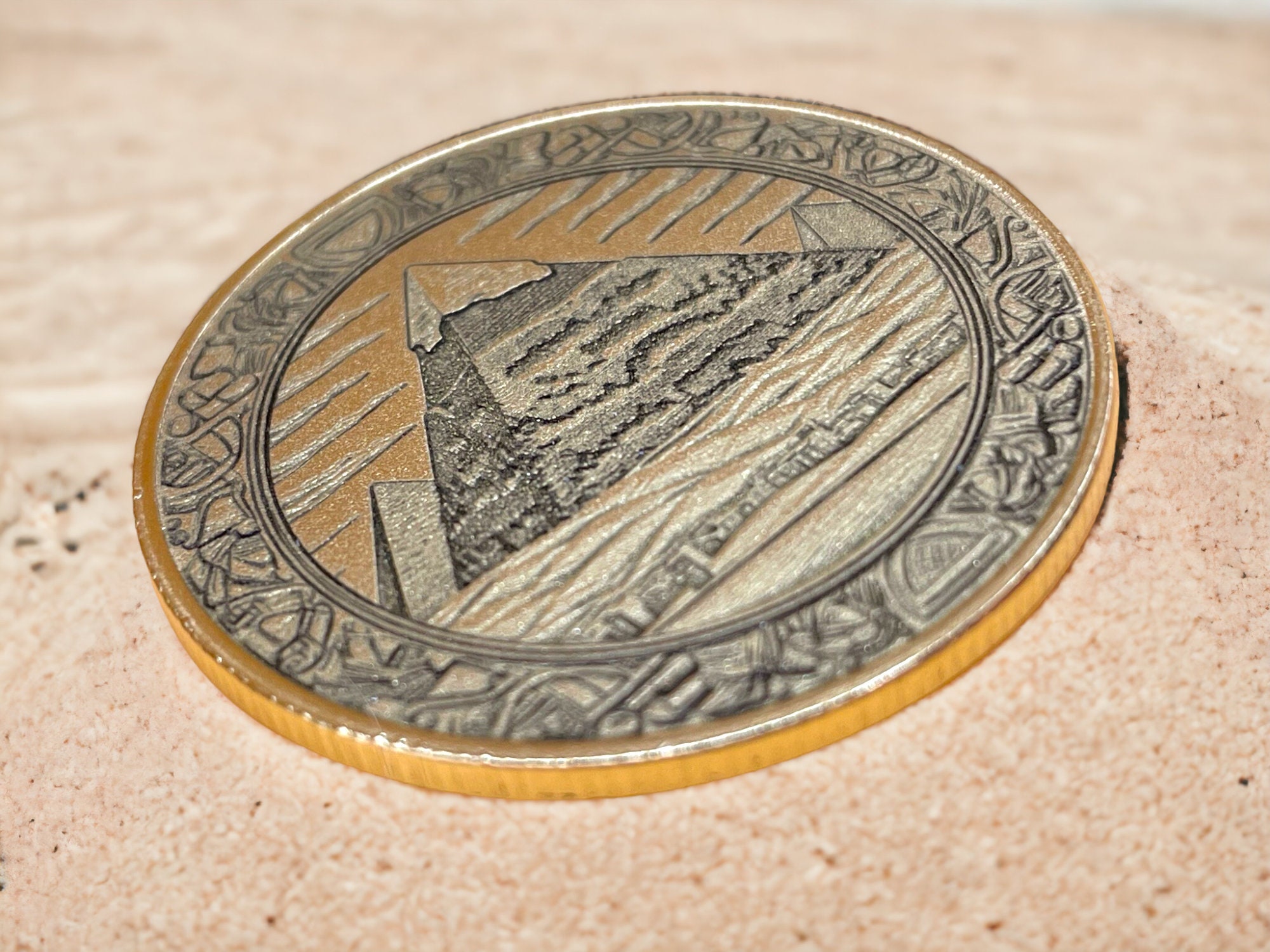 Egyptian Pyramids and Pharaoh - Brass Coin of Ancient Majesty (double ...