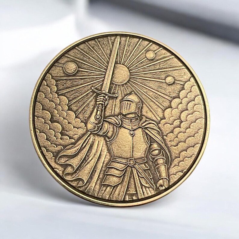 Brass Knight Coin: "for Honor, for Light" - Medieval Paladin ...