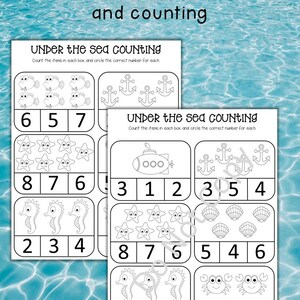 Preschool Under the Sea Themed Worksheets Digital Download - Etsy