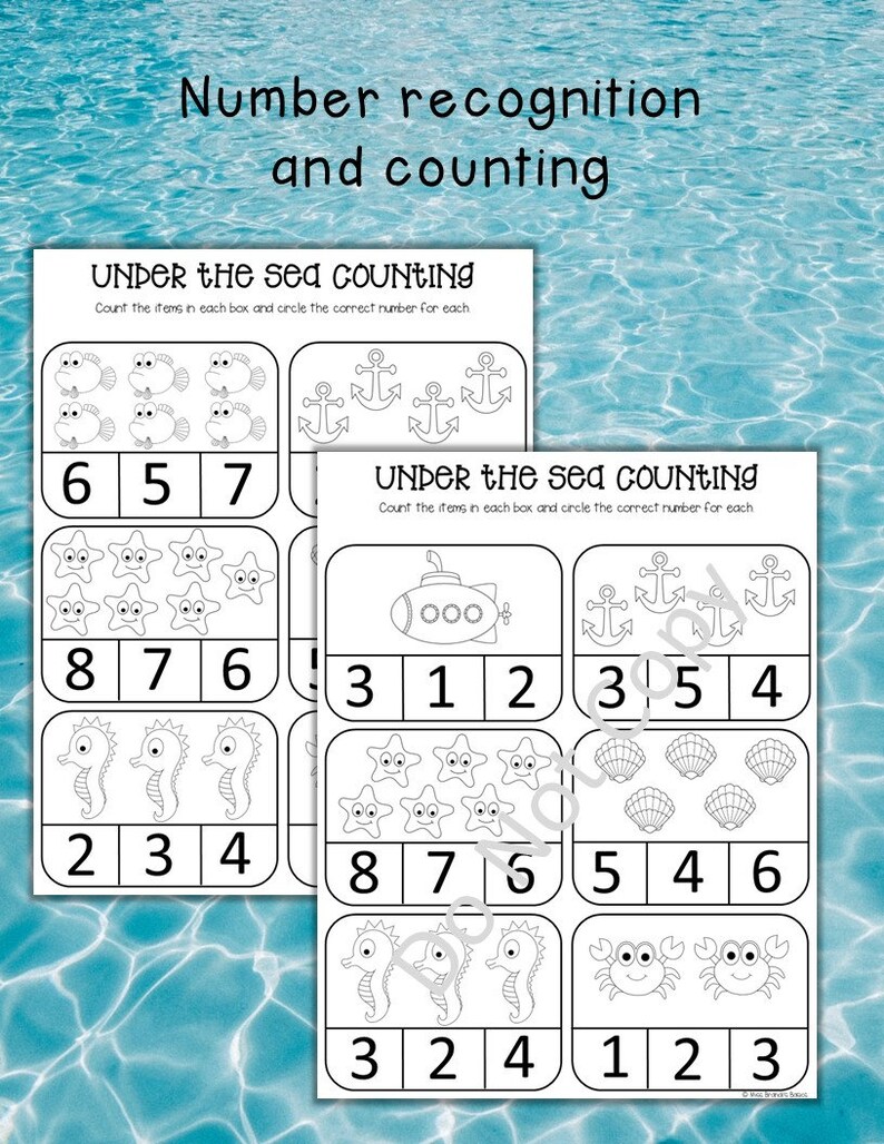Preschool Under the Sea Themed Worksheets Digital Download - Etsy