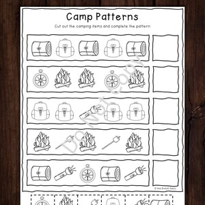 Preschool Camping Themed Worksheets Digital Download - Etsy