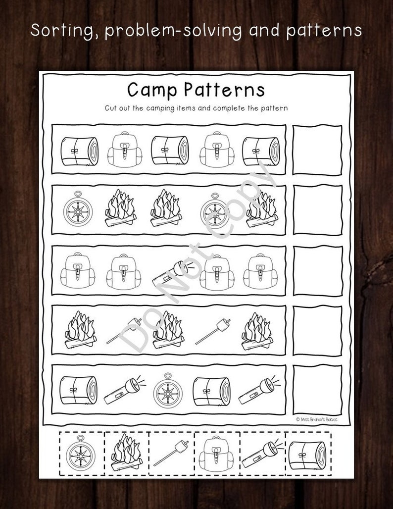 Preschool Camping Themed Worksheets Digital Download - Etsy