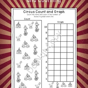 Preschool Circus Themed Worksheets Digital Download - Etsy