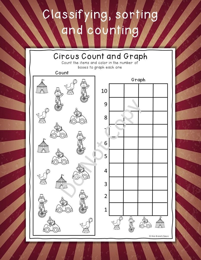 Preschool Circus Themed Worksheets Digital Download - Etsy