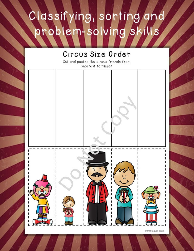 Preschool Circus Themed Worksheets Digital Download - Etsy