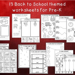 13 Back to School Themed Worksheets - Etsy