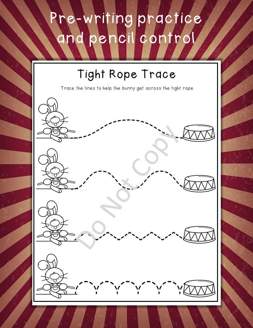 Preschool Circus Themed Worksheets Digital Download - Etsy