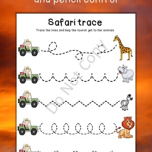 Preschool Safari Themed Worksheets Digital Download - Etsy