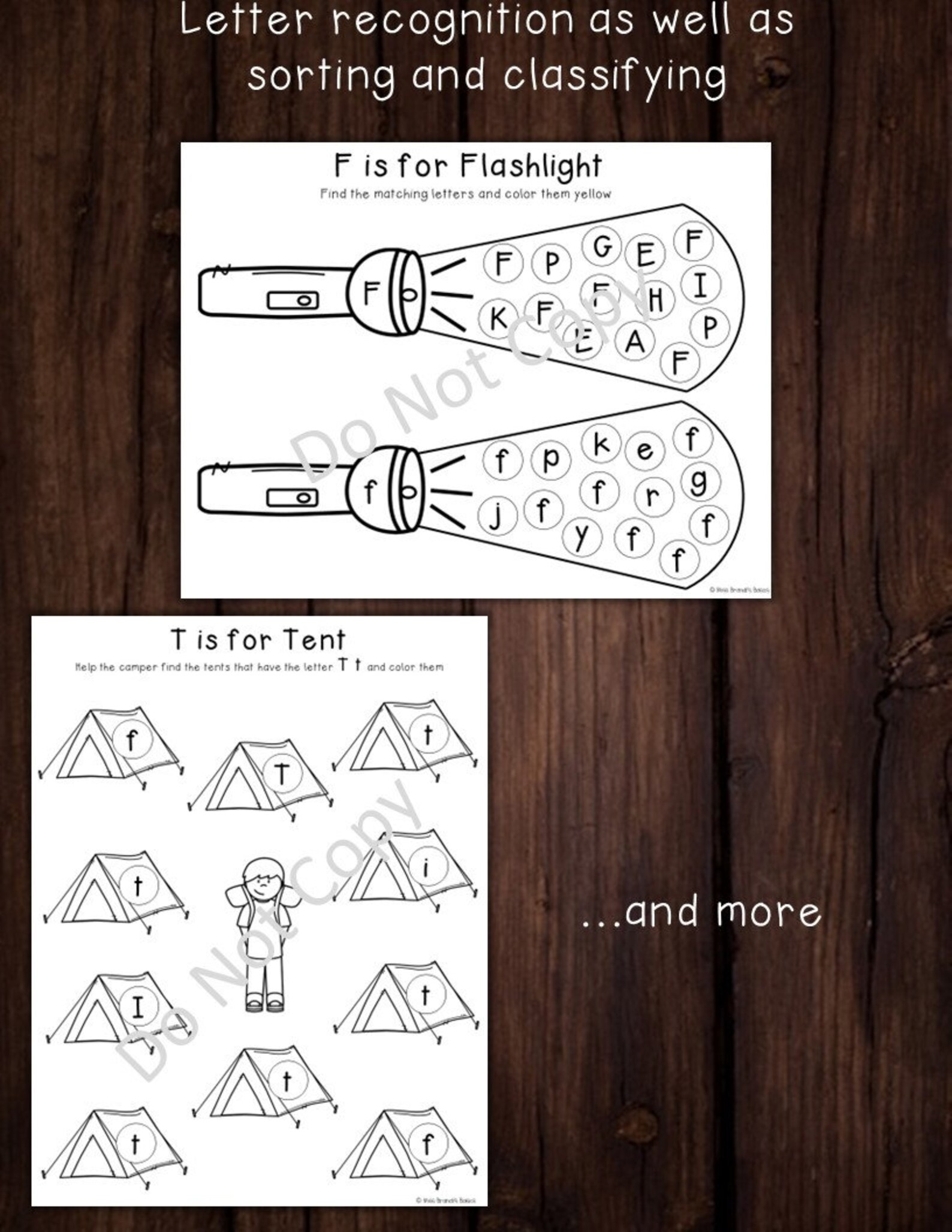 Preschool Camping Themed Worksheets Digital Download - Etsy