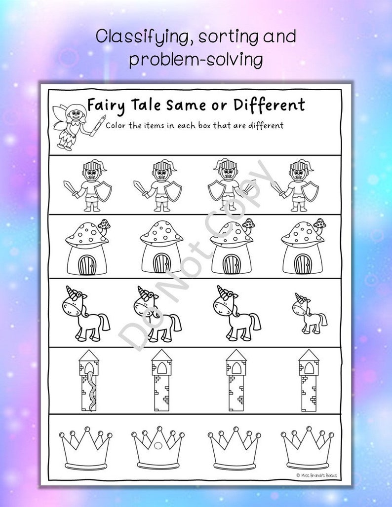 Preschool Fairy Tale Themed Worksheets Digital Download - Etsy
