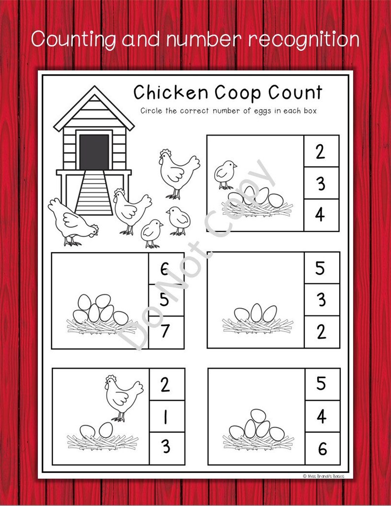 Preschool Farm Themed Worksheets Digital Download - Etsy