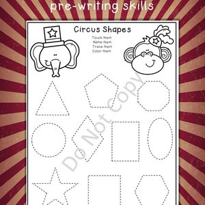 Preschool Circus Themed Worksheets Digital Download - Etsy