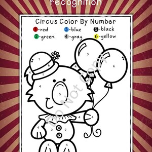 Preschool Circus Themed Worksheets Digital Download - Etsy