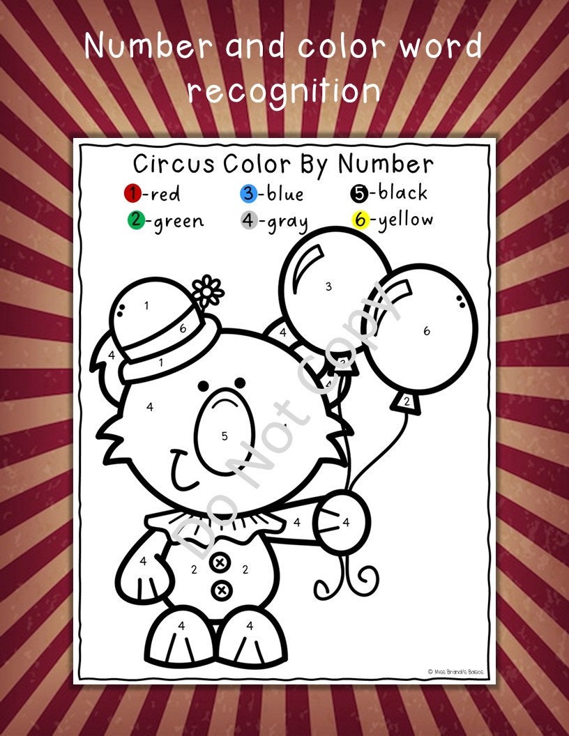 Preschool Circus Themed Worksheets Digital Download - Etsy