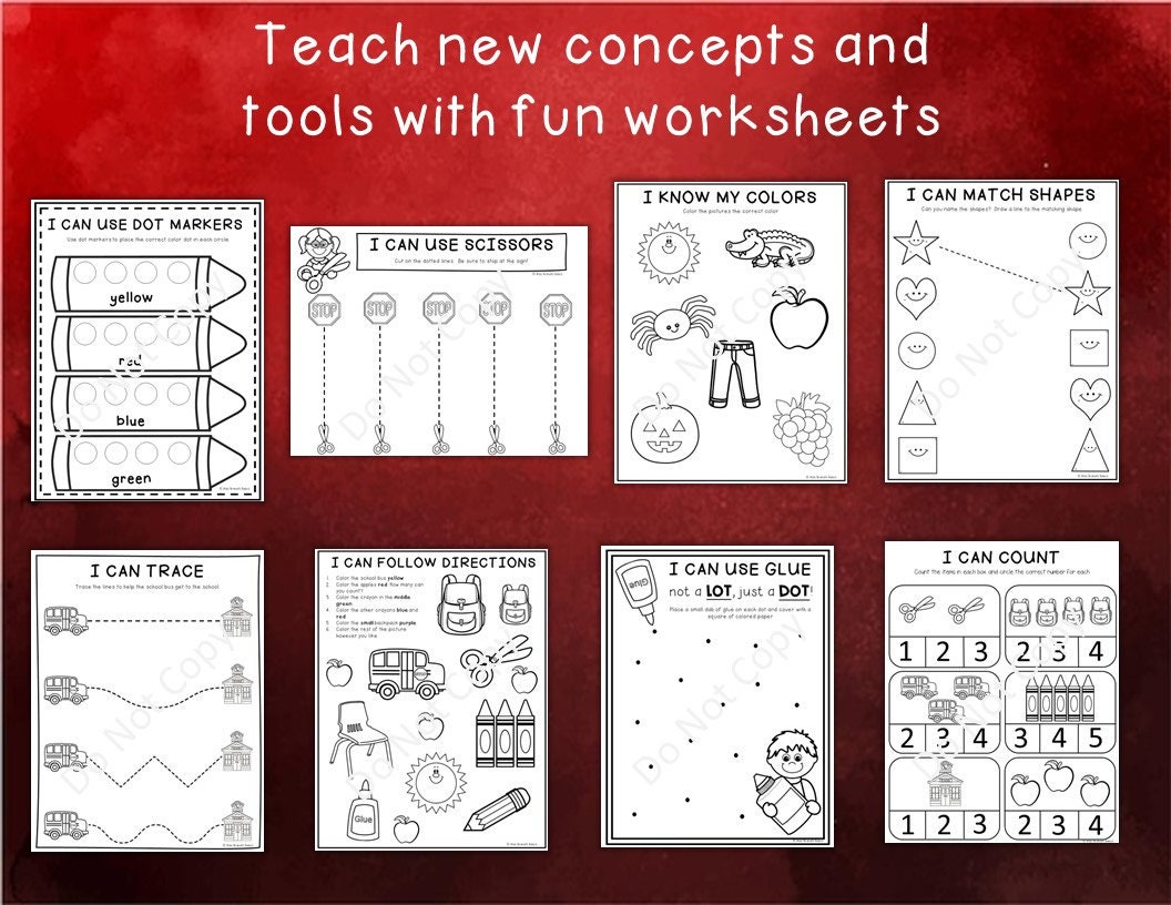 13 Back to School Themed Worksheets - Etsy